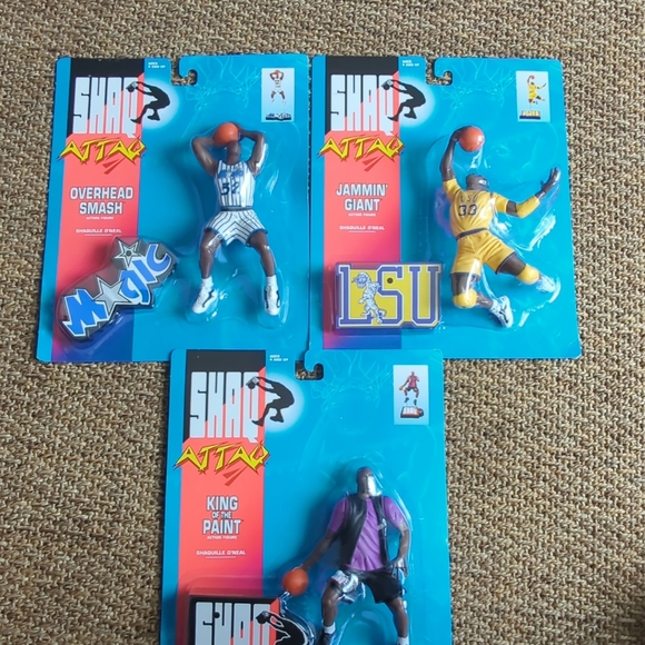 Toys | New Bundle Of 3 Kenner Shaq Attack Nba Figures Shaquille Oneal ...